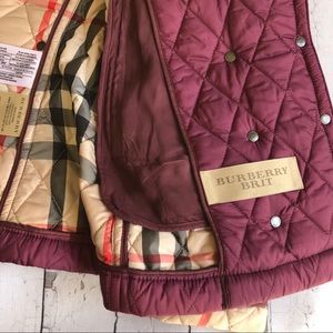 Burberry | Jackets & Coats | Burberry Quilted Zip Peacoat In Raspberry ...